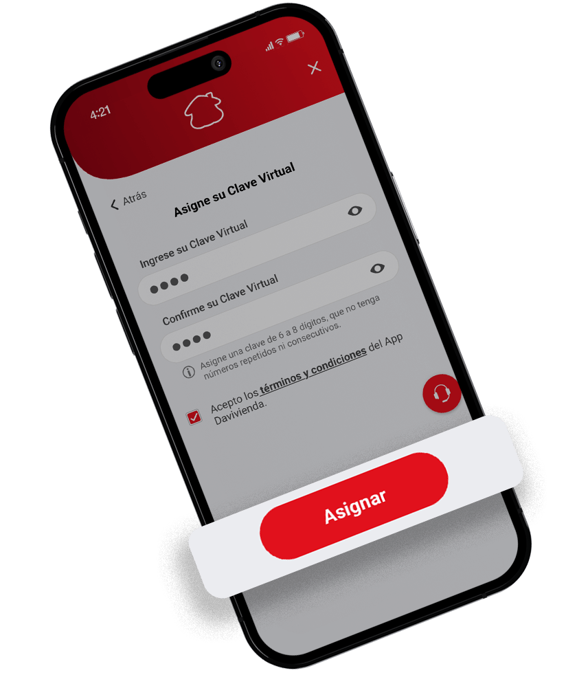 Cómo hacer la Asignación de clave virtual en la App Davivienda